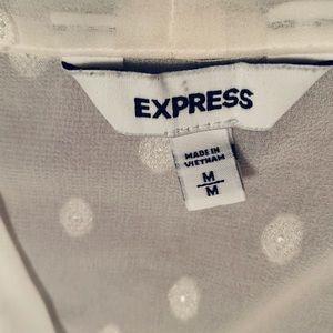 Express | Tops | Delicate White Blouse With Bow In Front | Poshmark